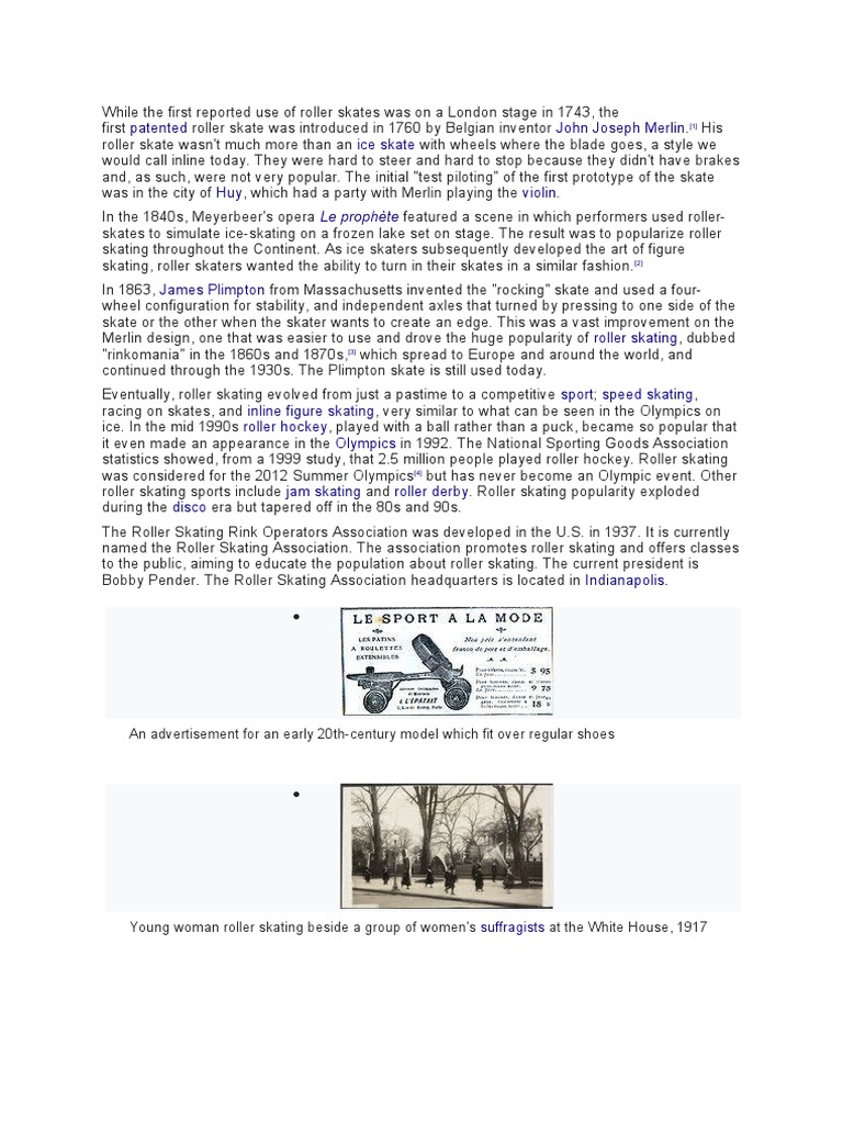 Patented John Joseph Merlin Ice Skate: Le Prophète | PDF | Roller ...