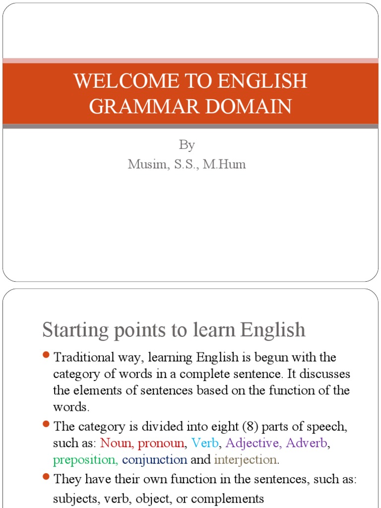 Welcome To English Grammar Domain | PDF | Preposition And Postposition ...