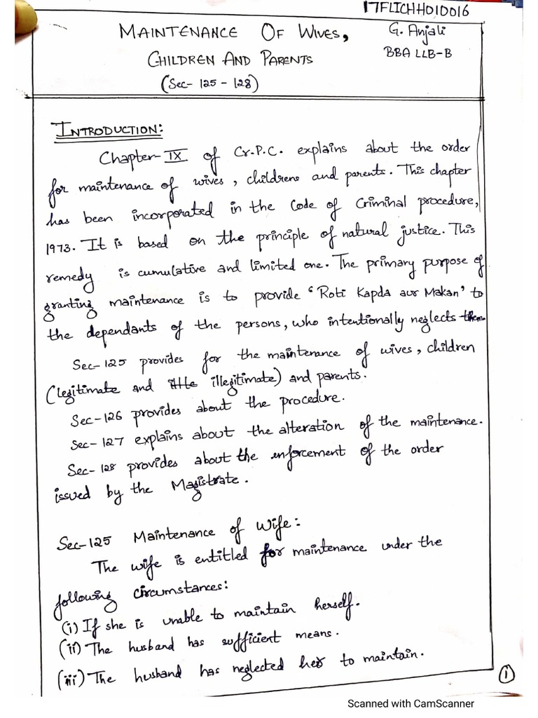 Sec 125-128 CRPC Assignment | PDF