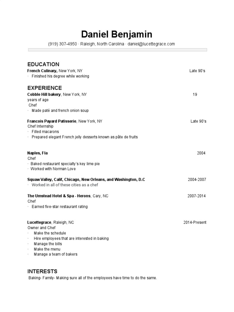 Daniel Benjamin Resume | PDF