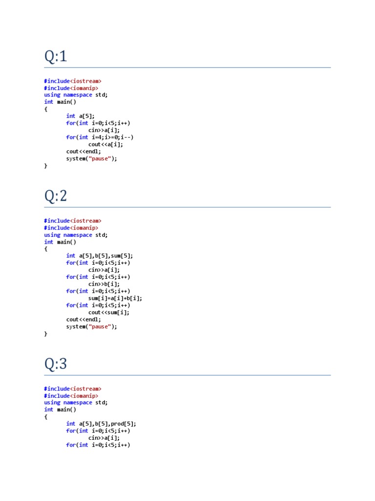 #Include #Include Using Namespace Int Int For Int For Int | PDF | Teaching Methods & Materials ...