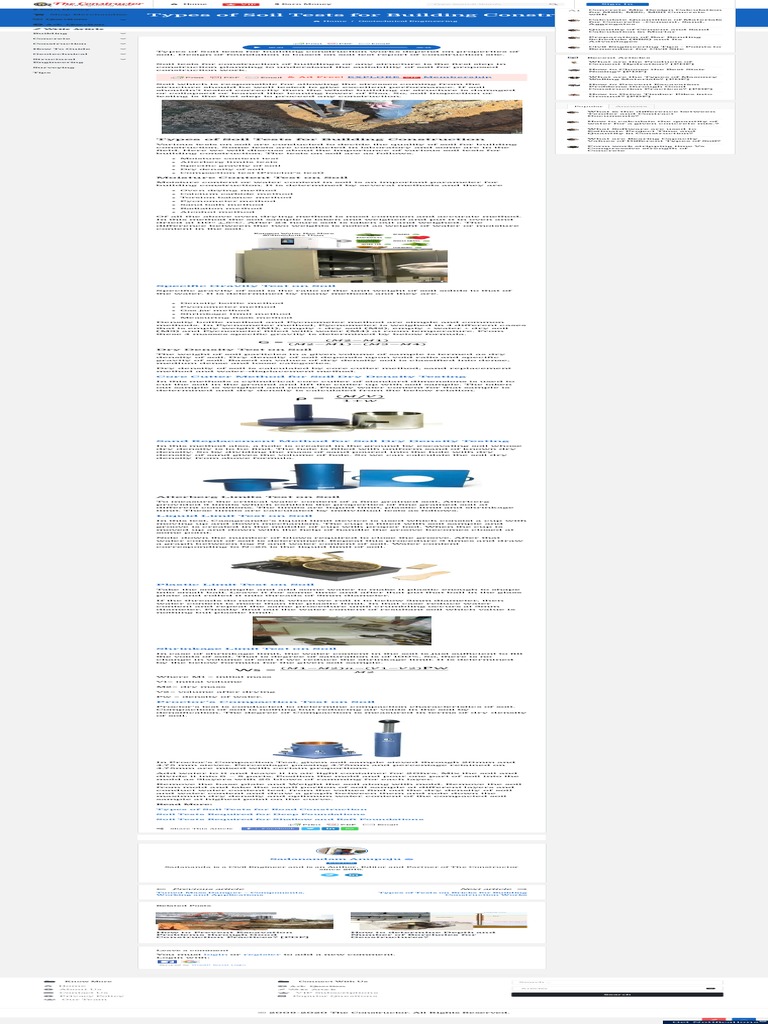 What Types of Soil Tests Required For Building Construction PDF | PDF ...