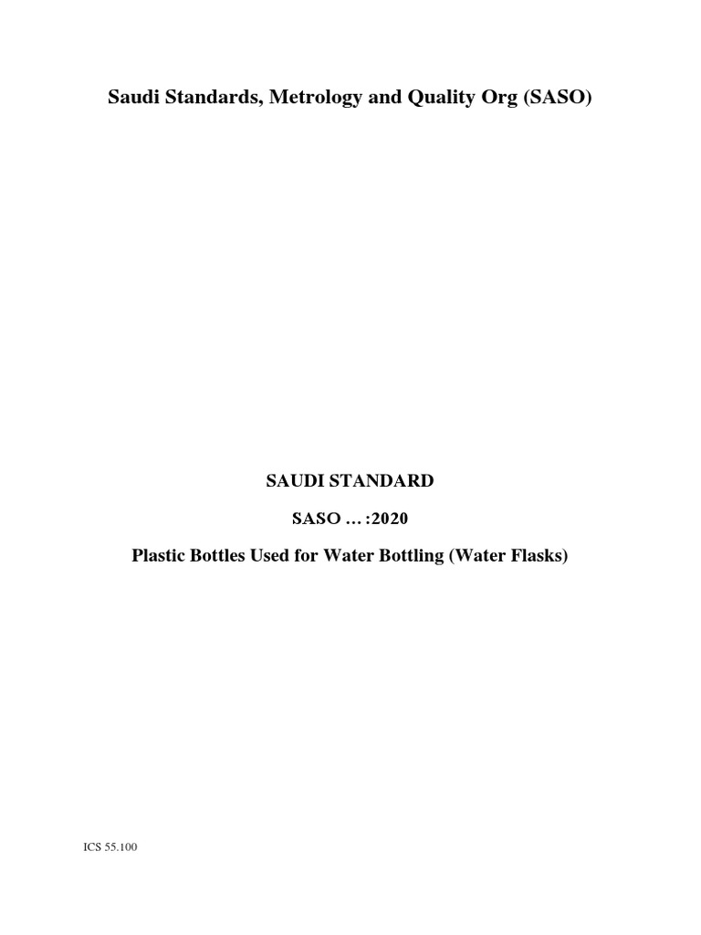 SASO Standards - Plastic Bottles | PDF | Bottle | Water