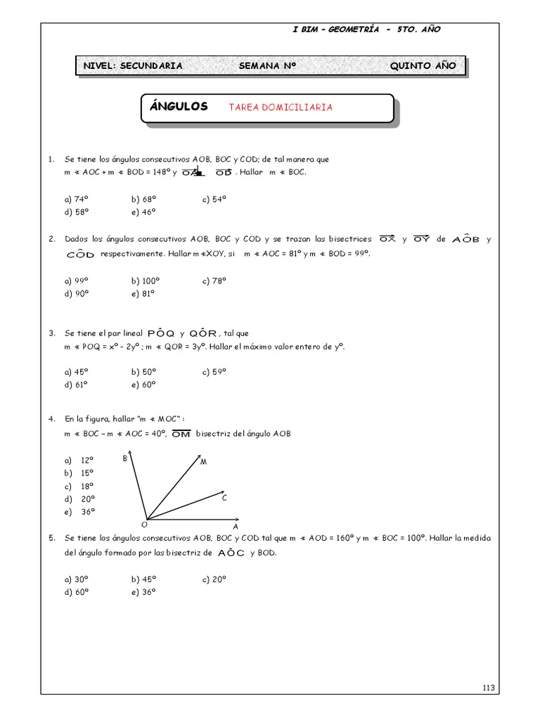Tarea - Angulos | PDF
