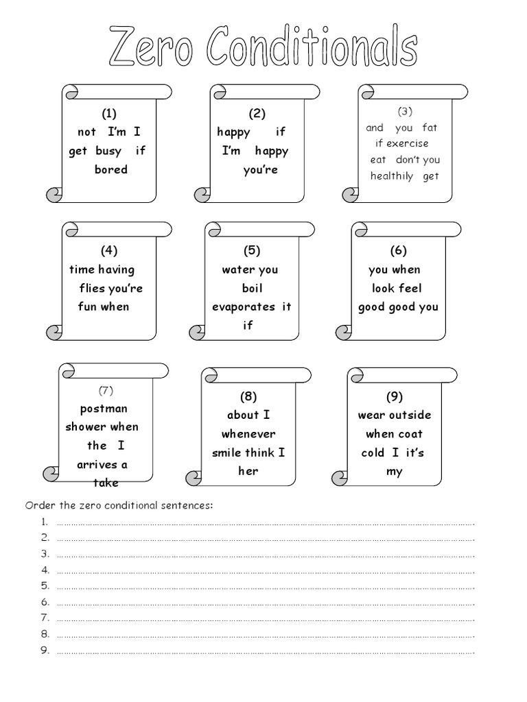 Zero Conditional Sentences Worksheet | PDF