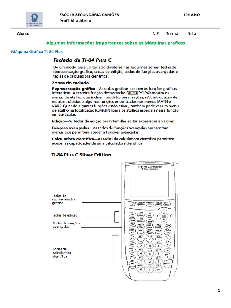 Ficha Informativa Calculadora Gráfica | PDF | Função (Matemática ...