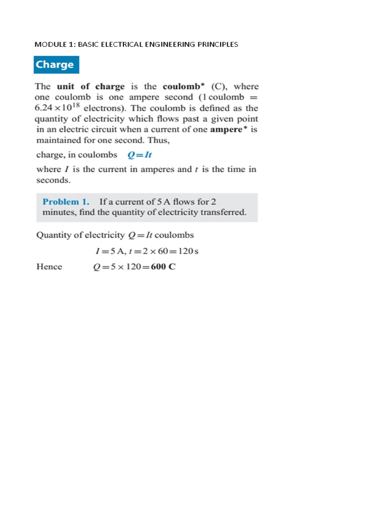 MODULE 1 Basic Electrical Engineering Principles PDF | PDF