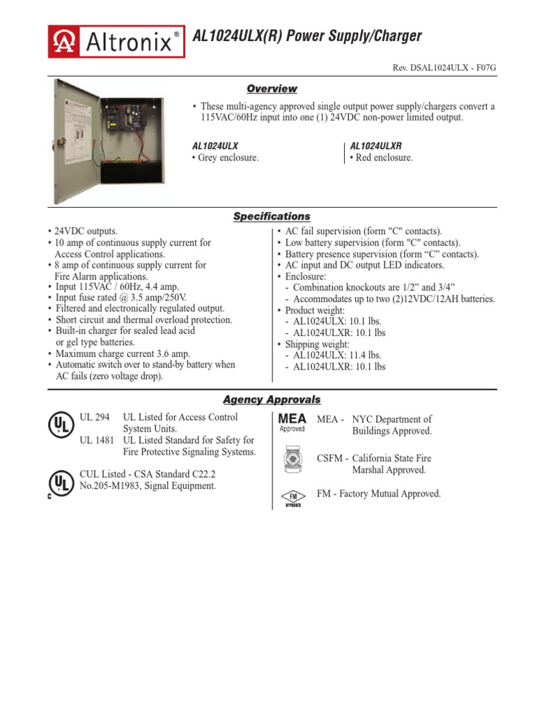 AL1024ULX Power Supply | PDF | Power Supply | Battery Charger