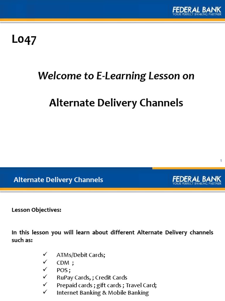 Understanding Alternate Delivery Channels | PDF | Automated Teller ...