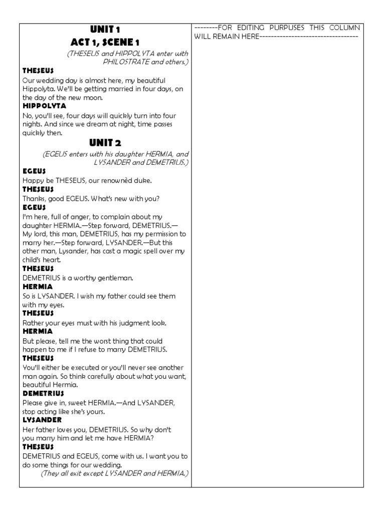 A MidsummerNightsDream (Edited Play) PDF | PDF | A Midsummer Night's ...