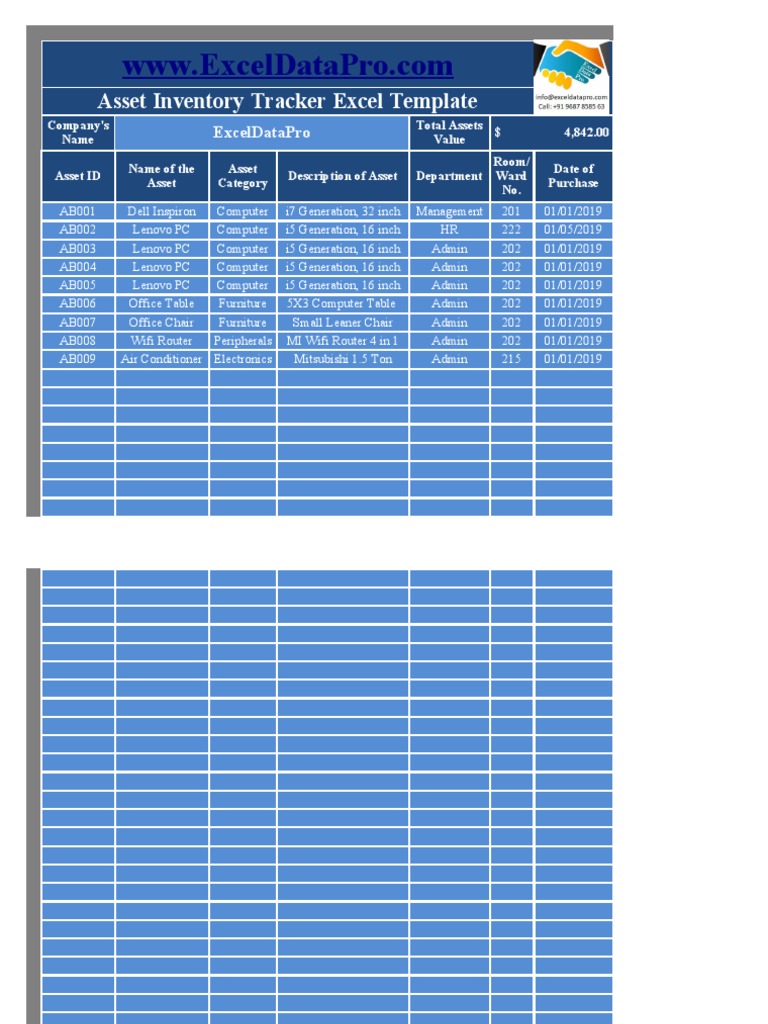 Asset Inventory Management Template | PDF | Office Equipment | Personal ...