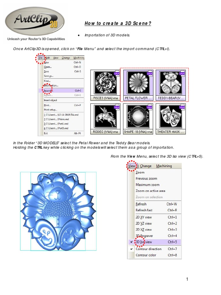 Artclip3D 3 How To Create A 3D Scene | PDF