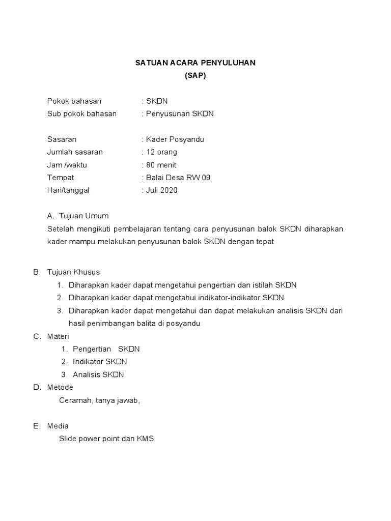 Sap SKDN | PDF | Pengembangan Diri