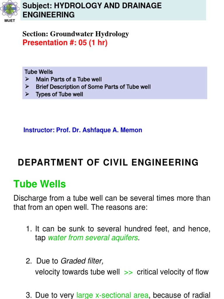 Tube Well Components and Types | PDF | Pump | Applied And ...