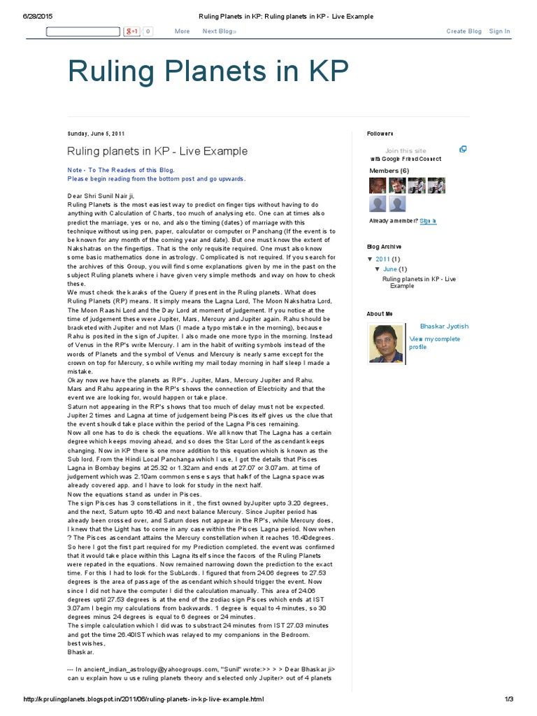 Ruling Planets in KP - Ruling Planets in KP - Live Example | PDF ...