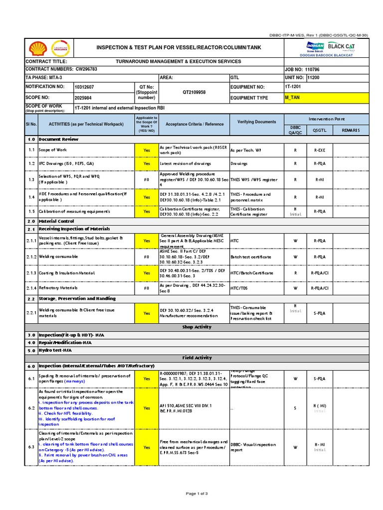 QT2109958 - ITP For 1T-1201 Buffer Water Tank Itp PDF | PDF ...