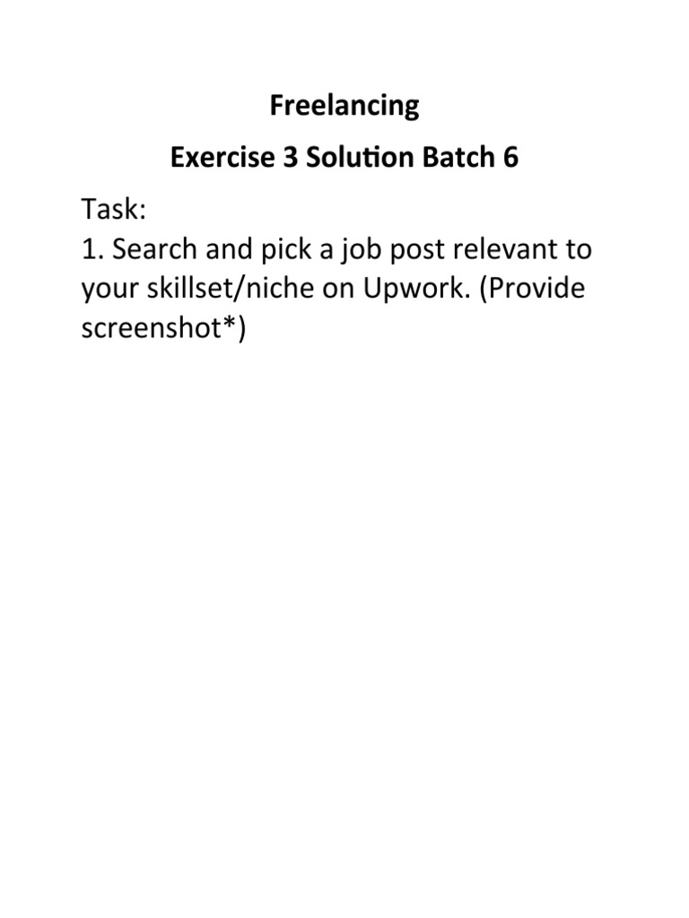 Freelancing Exercise 3 Solution Batch 6 | PDF | Career & Growth