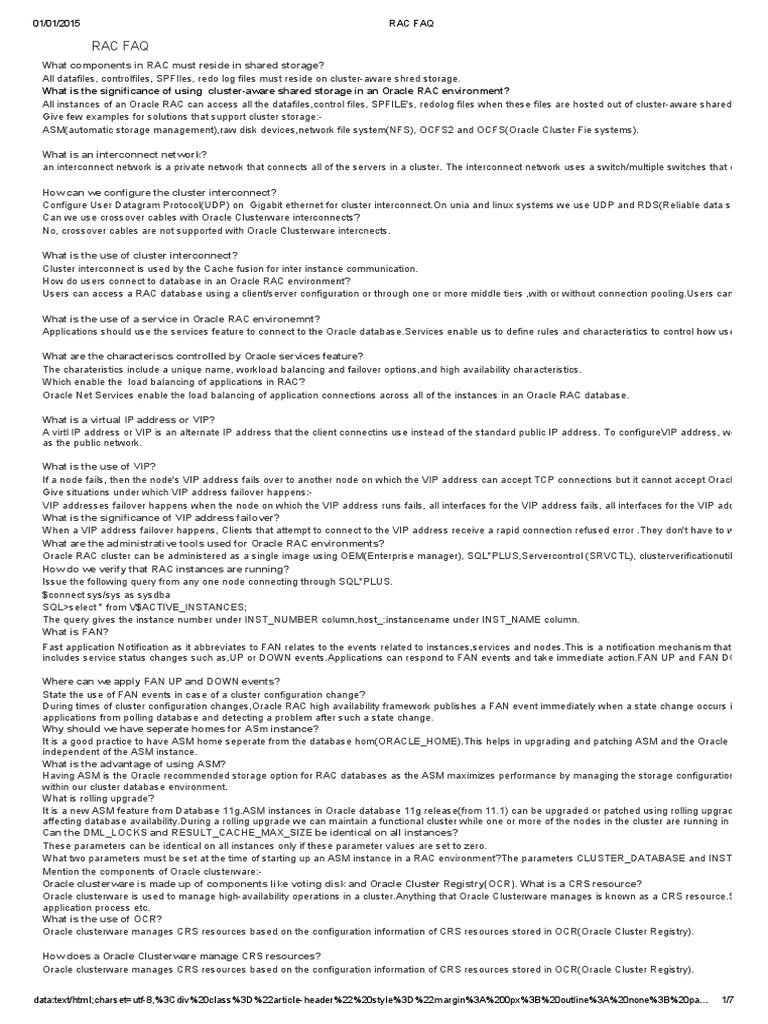 Rac Faq | PDF | File System | Computer Cluster