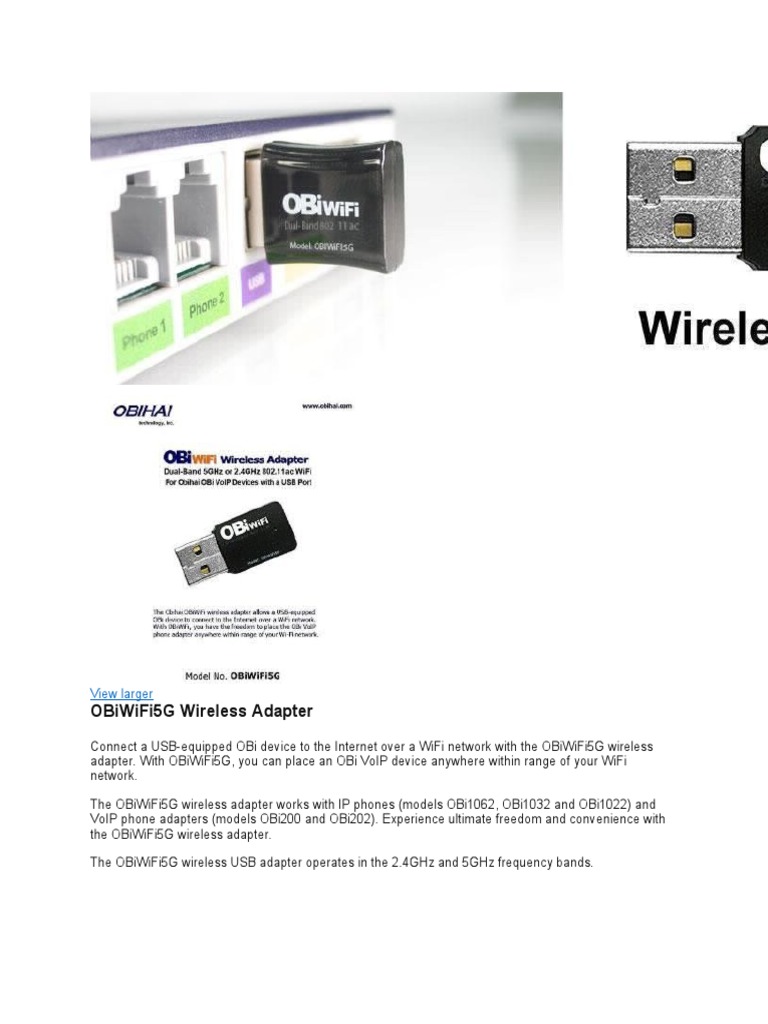 OBiHai Install Instructions | PDF | Wi Fi | Ieee 802.11