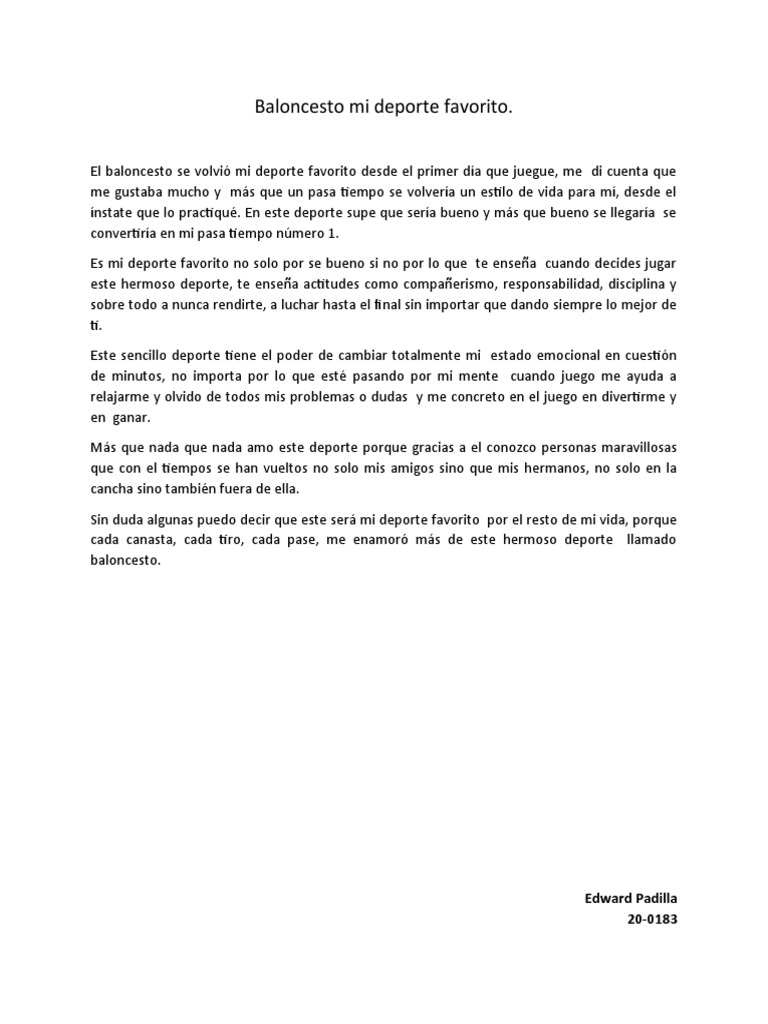 Baloncesto: Mi Pasión y Estilo de Vida | PDF