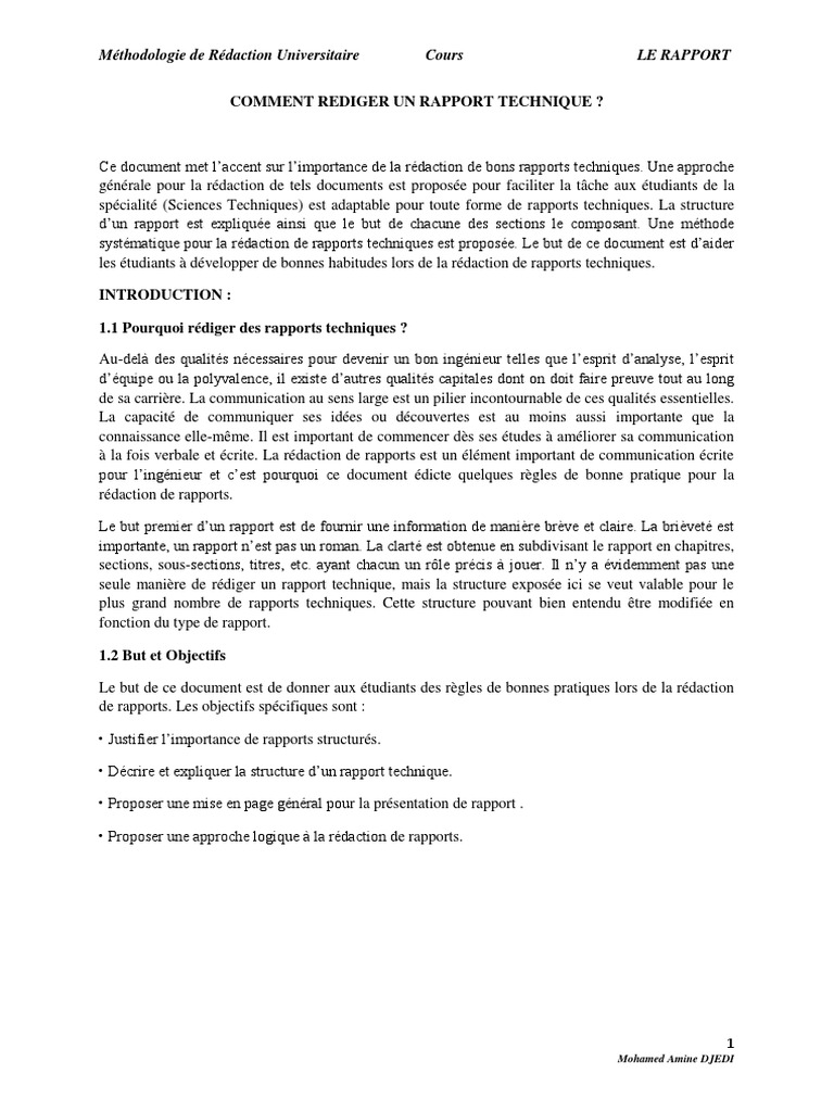 Comment Rediger Un Rapport Technique Cours Mru Dma | PDF | Document | la communication
