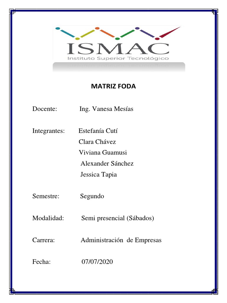 Matriz Foda | PDF | Análisis FODA | Mercado (economía) Matriz Foda | PDF | Análisis FODA | Mercado (economía)