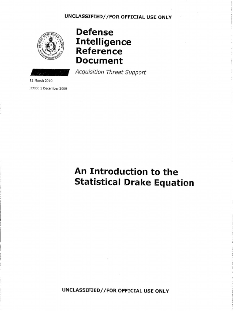 Introduction To The Statistical Drake Equation | PDF | Normal ...