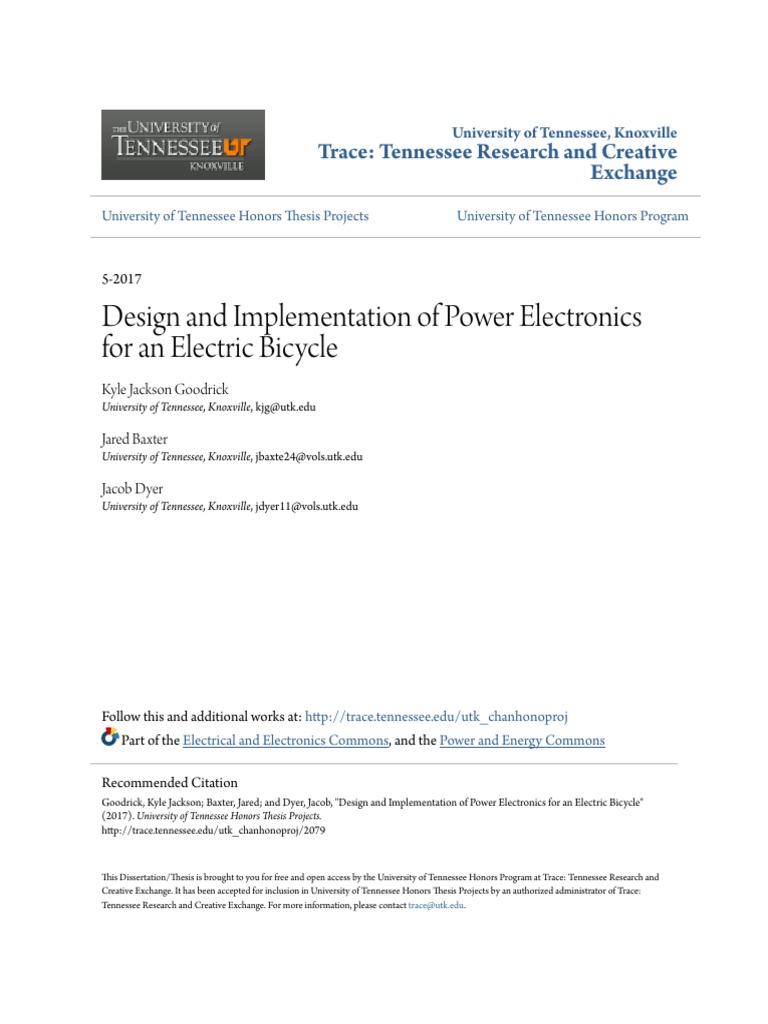Design and Implementation of Power Electronics For An Electric Bi PDF ...