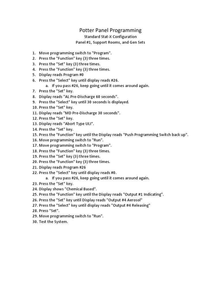 Potter Fire Panel Programming Guide | PDF | Electrical Engineering ...