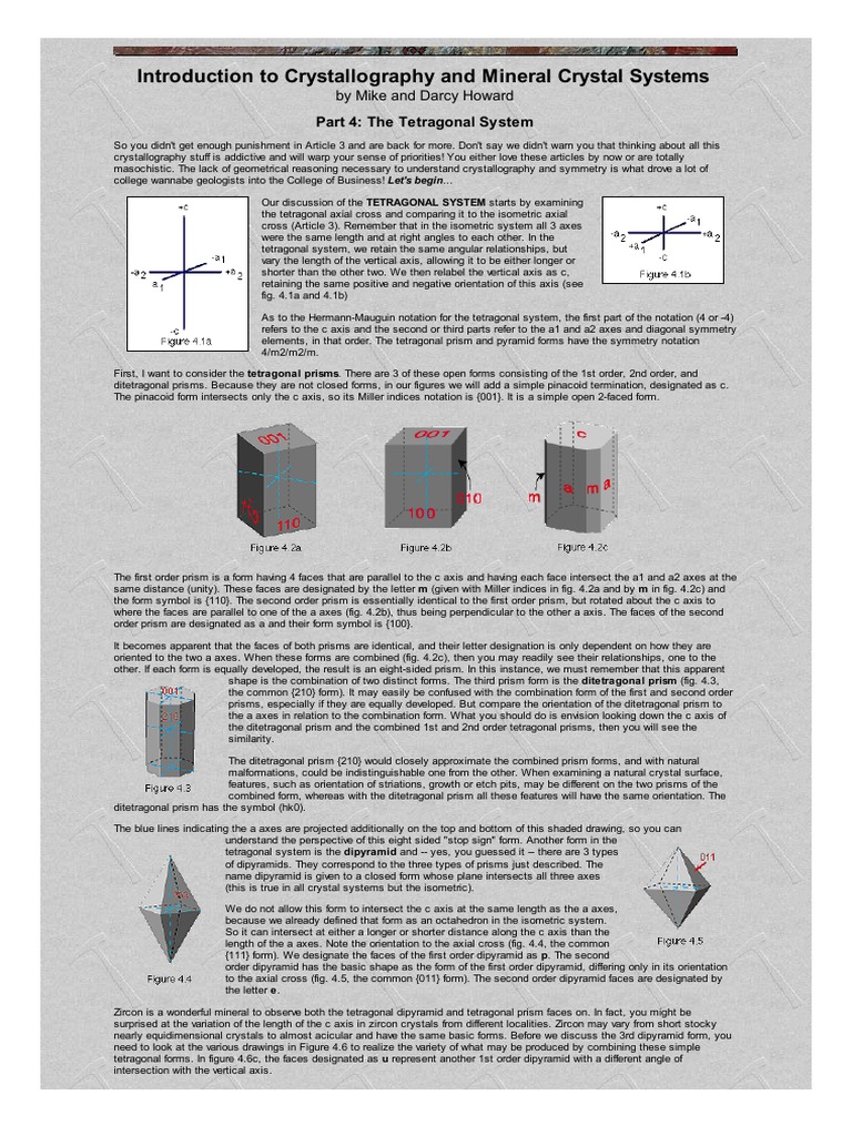Part 4 The Tetragonal System | PDF | Cartesian Coordinate System ...