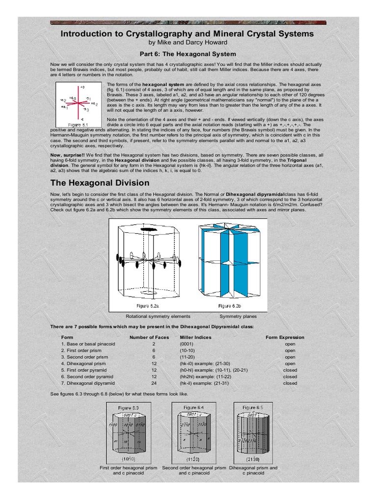 Part 6 The Hexagonal System | PDF | Crystal Structure | Cartesian ...