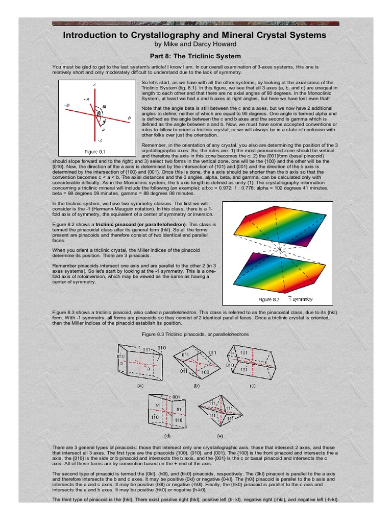 Understanding the Triclinic System | PDF | Crystal Structure | Biophysics