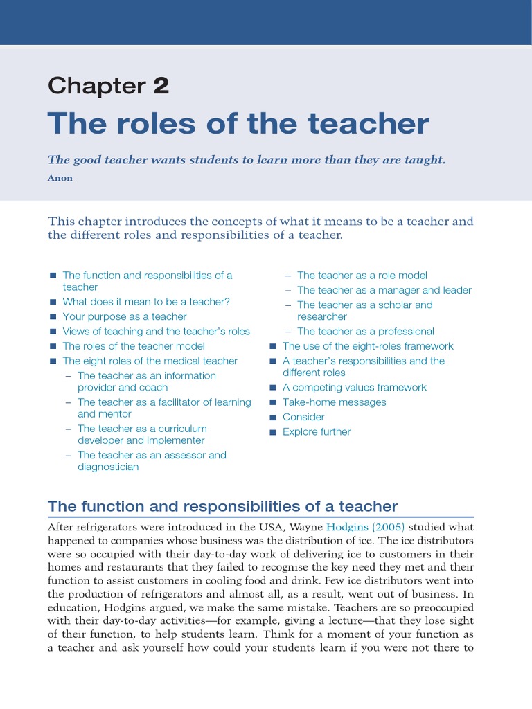 Harden Eight Roles Chapter 2 | PDF | Teachers | Educational Assessment