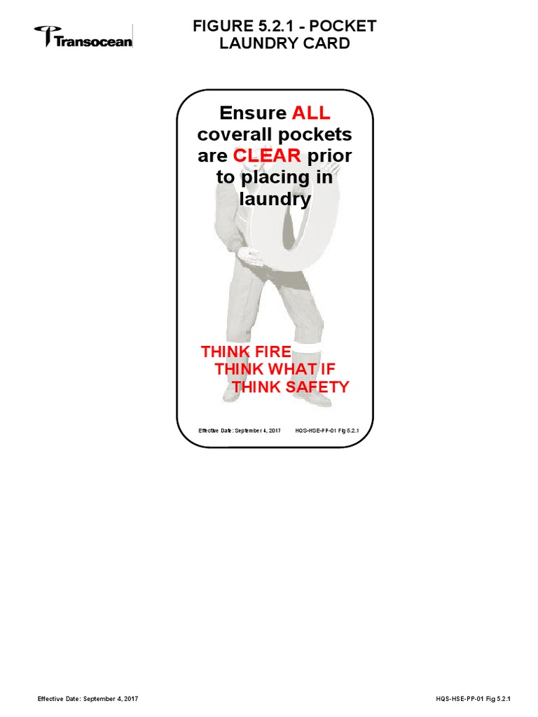 HQS-HSE-PP-01 Fig050201 Pocket Laundry Card | PDF