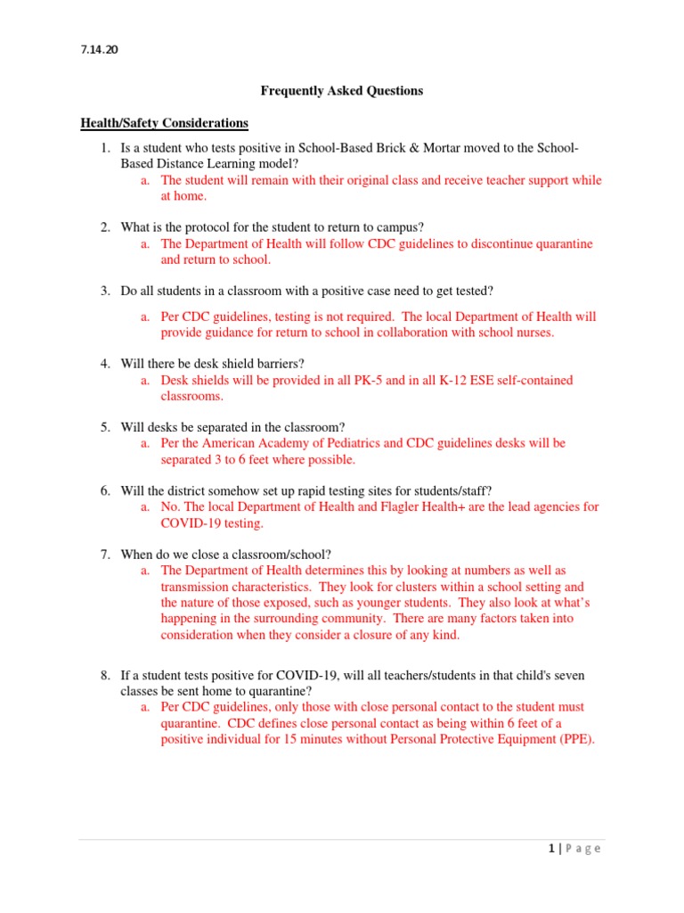 SJC School Reopening Faq | PDF | Distance Education | Schools