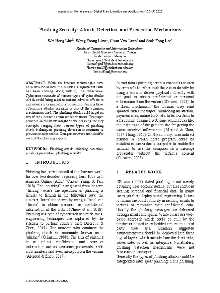 Phishing Security: Attack, Detection, and Prevention Mechanisms | PDF | Phishing | World Wide Web