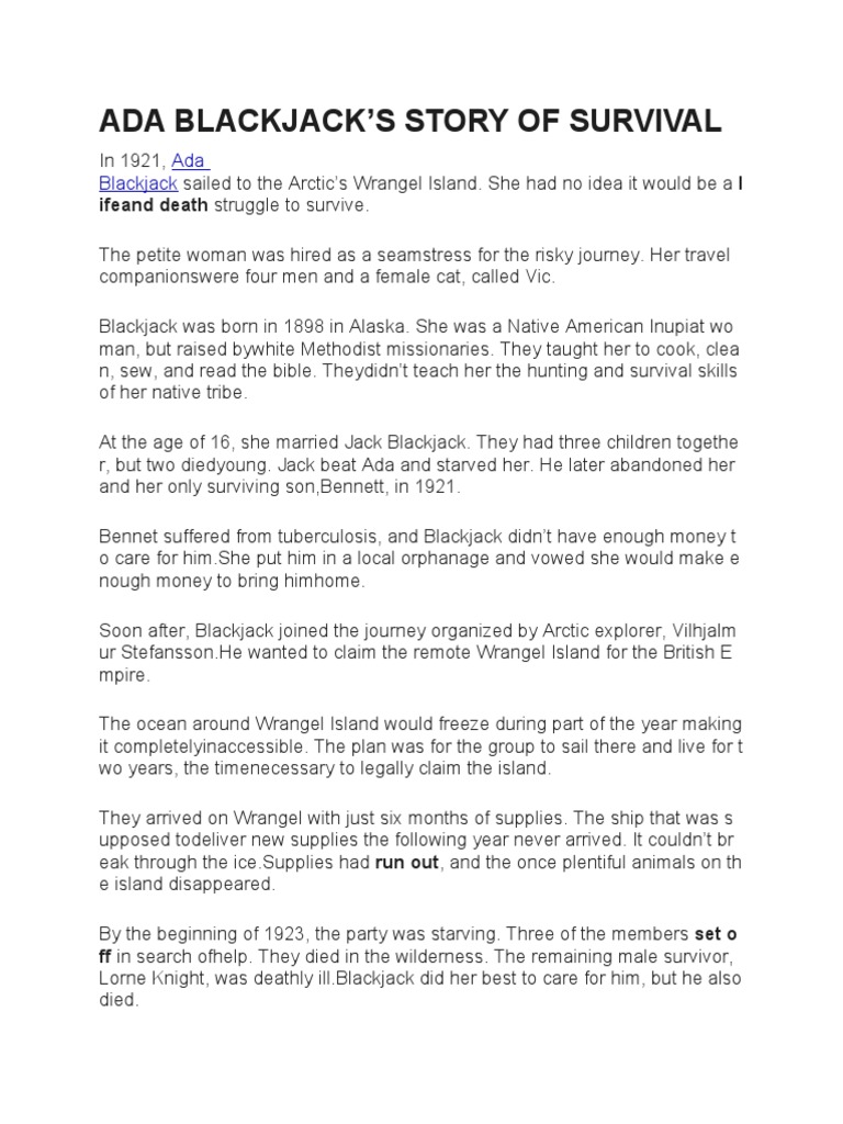 Ada Blackjack'S Story of Survival | PDF