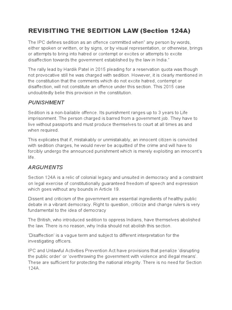 Revisiting The Sedition Law | PDF | Crime & Violence | Crime Thriller