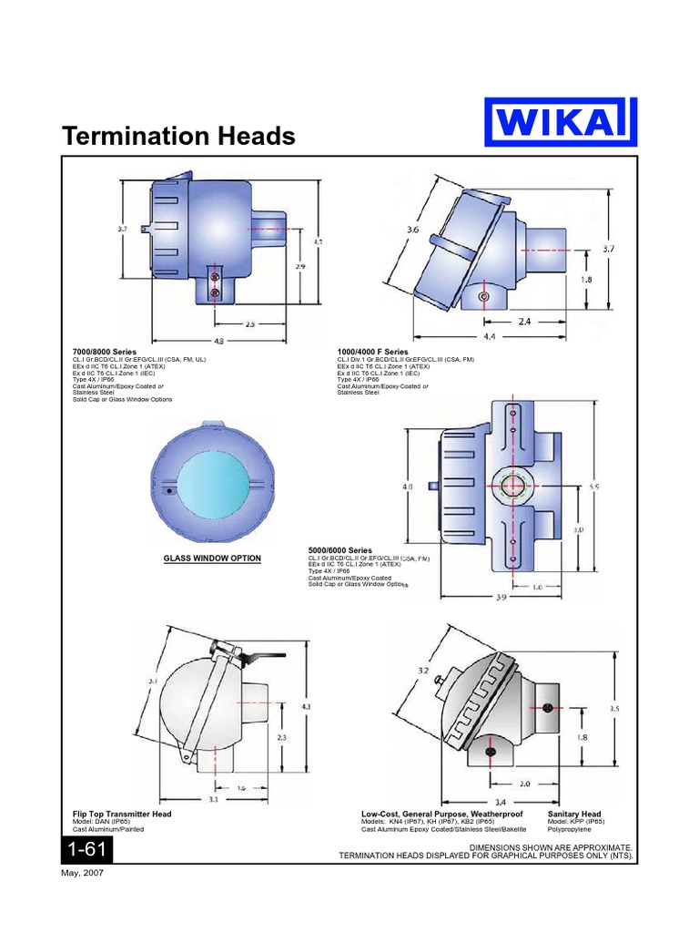 Termination Heads: 1000/ 4000 F Series 7000/ 8000 Series | PDF