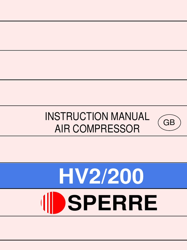 Sperre Air Compressor HV2 200 PDF | PDF | Piston | Valve