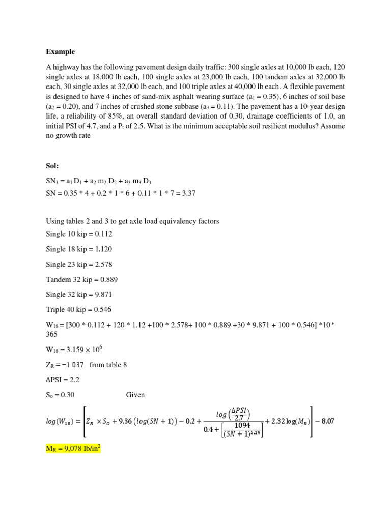 Example On Flexible Pavement Design | PDF
