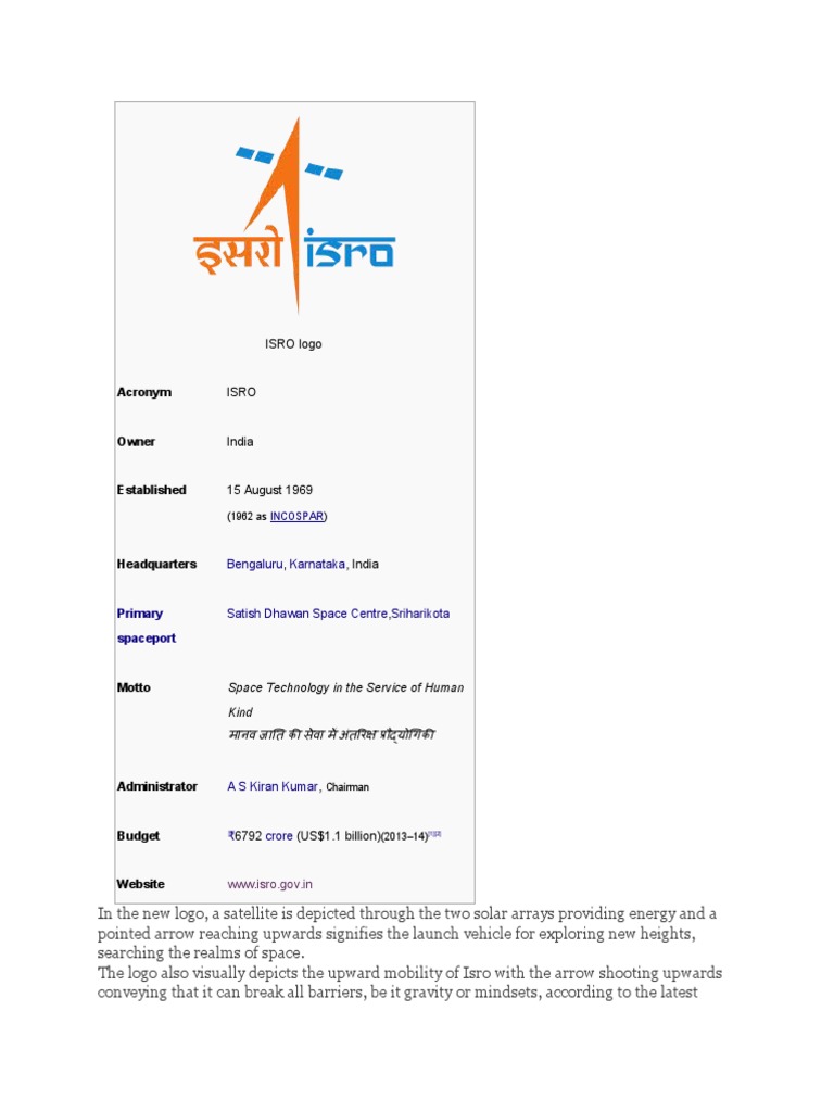 ISRO Logo | PDF | Technology & Engineering