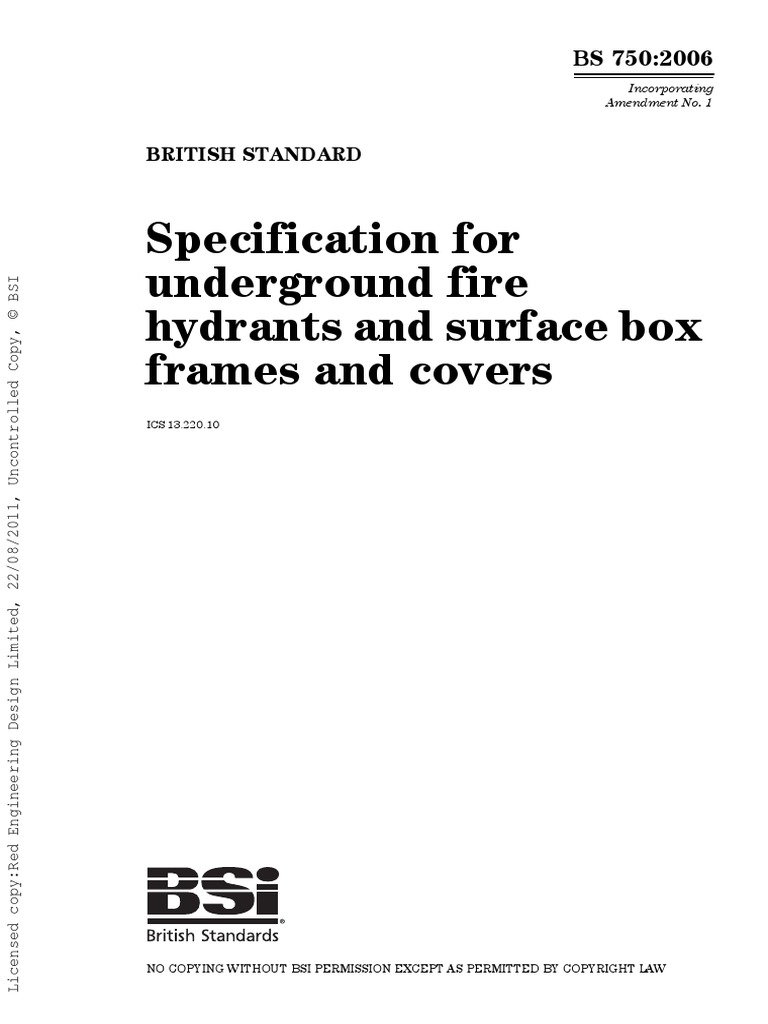 BS 750-2006 Specification For Underground Fire Hydrants and Surface Box ...