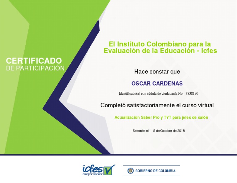 Certificado Icfes PDF | PDF