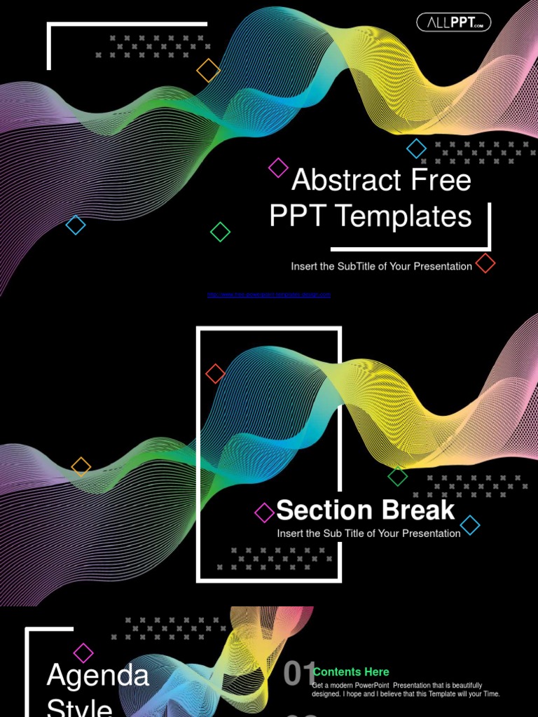 Abstract Wave Lines PowerPoint Templates | PDF | Microsoft Power Point ...