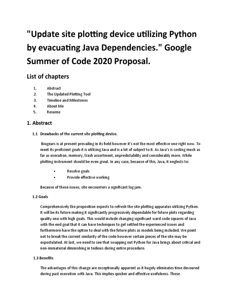 Biogears Proposal For GSoC, 2020-1 | PDF | Python (Programming Language) | Databases