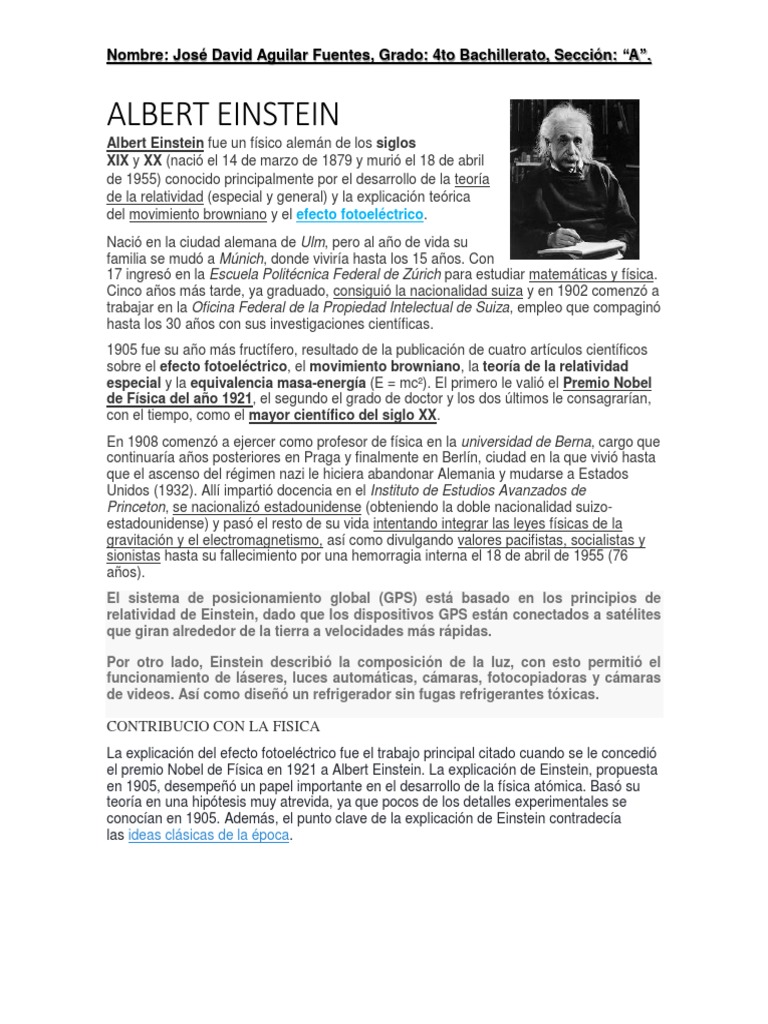 Albert Einstein Clave 1 | PDF | Albert Einstein | Ciencias fisicas