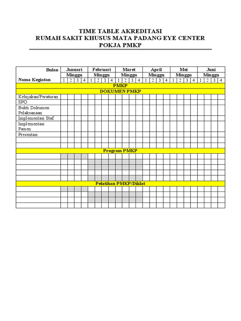 Jadwal Kegiatan Akreditasi RS Mata | PDF | Karier & Perkembangan ...