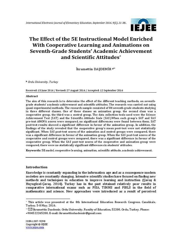 5 e Model | PDF | Analysis Of Variance | Constructivism (Philosophy Of ...