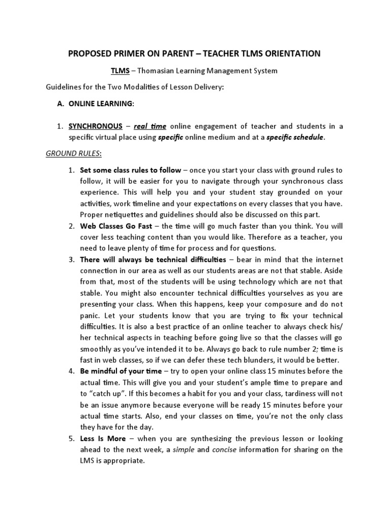 Proposed Primer On Parent | PDF | Educational Technology | Teachers
